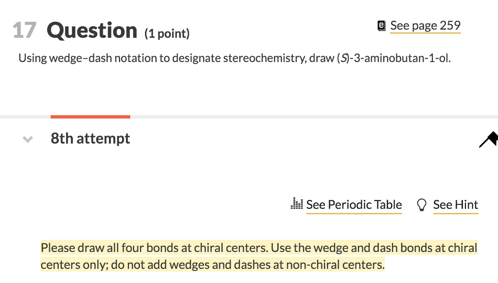 Solved 17 Question (1 point) See page 259 Using wedge-dash | Chegg.com
