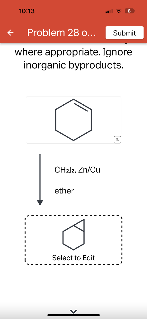 Solved where appropriate. Ignore inorganic byproducts. Draw | Chegg.com