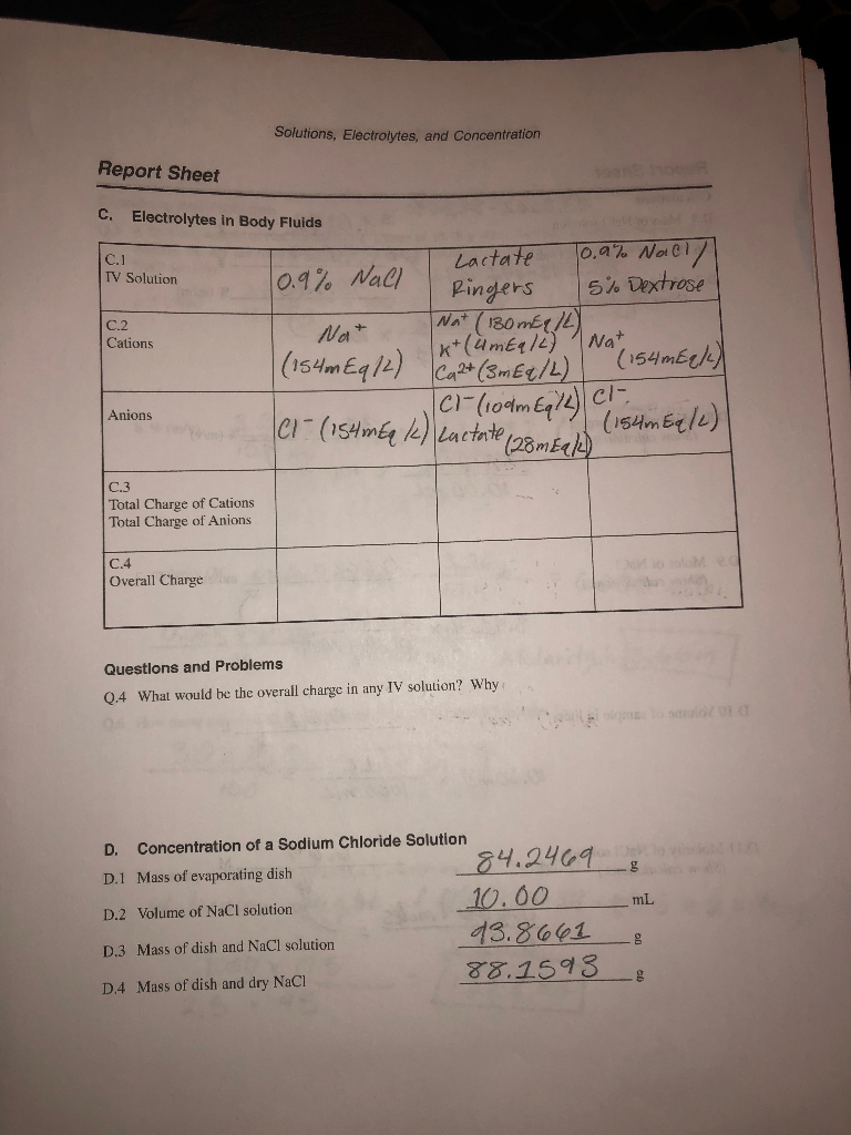 Solutions Electrolytes And Concentration Report Sheet at Clara Jean blog Solutions Electrolytes And Concentration Report Sheet at Clara Jean blog