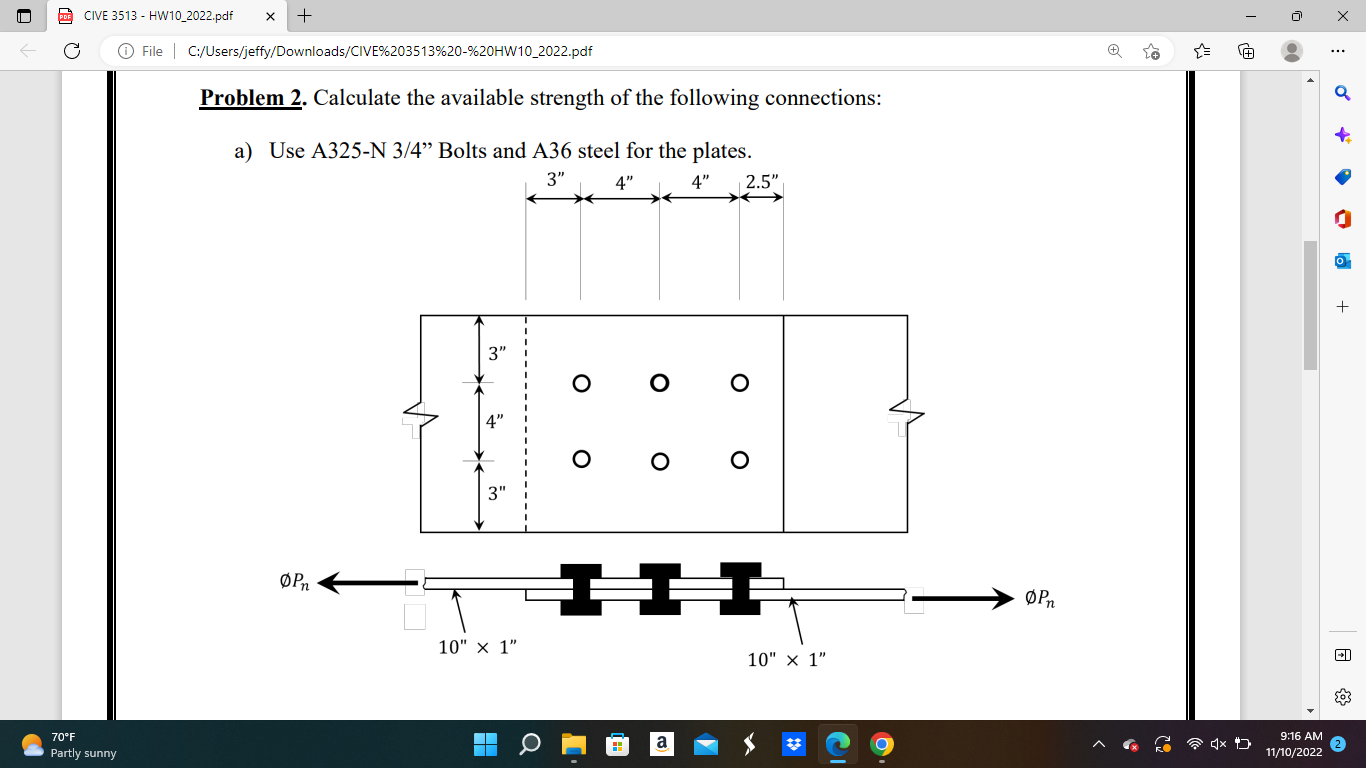 Solved Problem 2. Calculate the available strength of the | Chegg.com Solved Problem 2. Calculate the available strength of the | Chegg.com