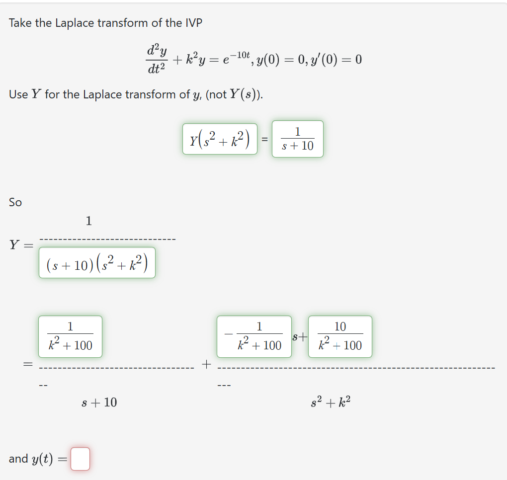 Solved Take the Laplace transform of ﻿the | Chegg.com