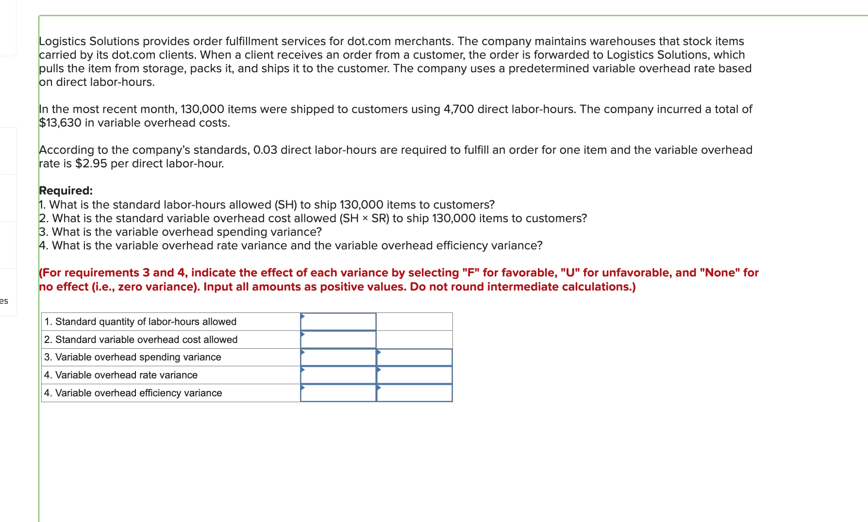 Solved Logistics Solutions provides order fulfillment | Chegg.com