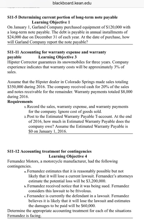 Solved blackboard. kean.edu S11-5 Determining current | Chegg.com