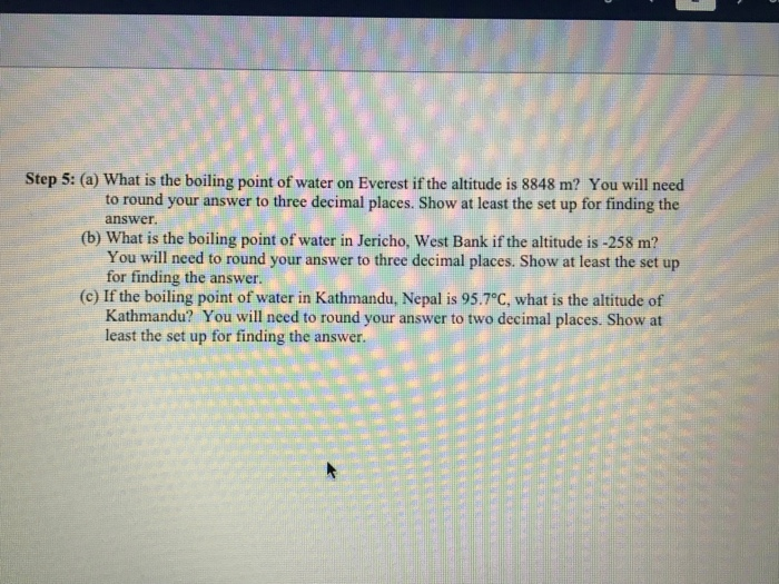 Solved Linear Regression: Boiling Point of Water Boiling | Chegg.com