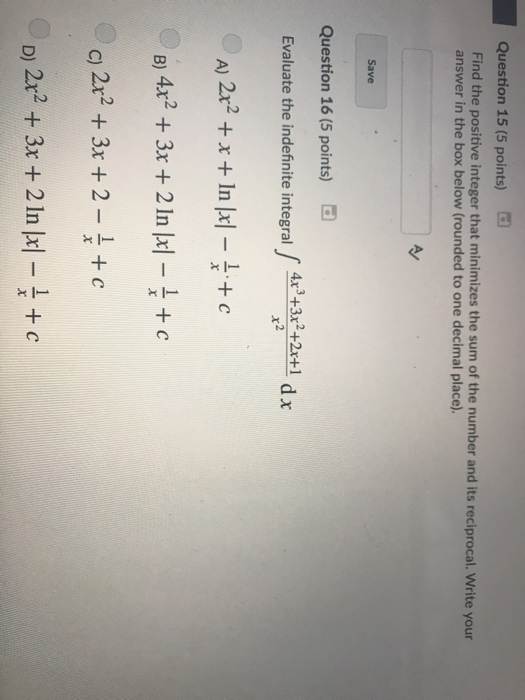 Solved Question 15 (5 points) Find the positive integer that | Chegg.com