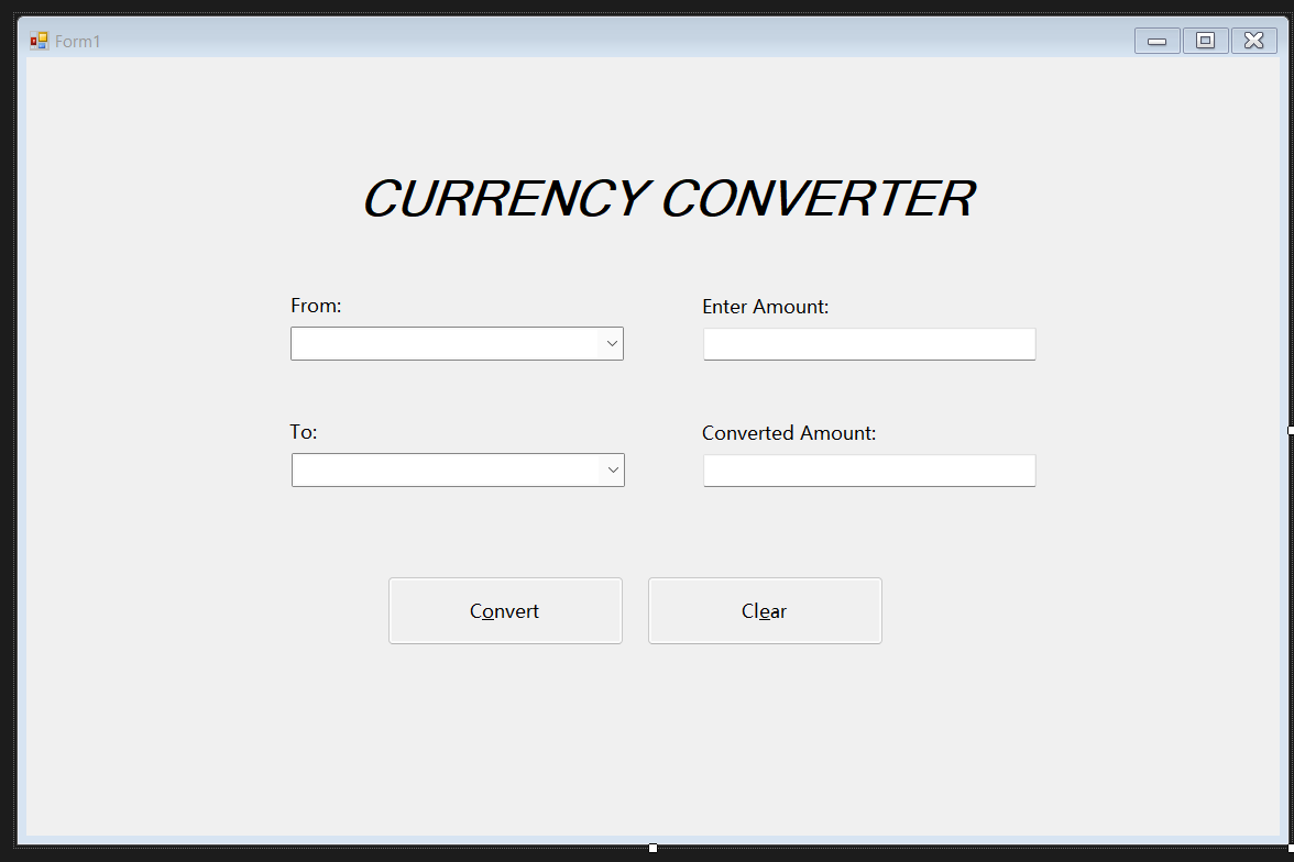 Solved Build a Currency converter using Visual | Chegg.com
