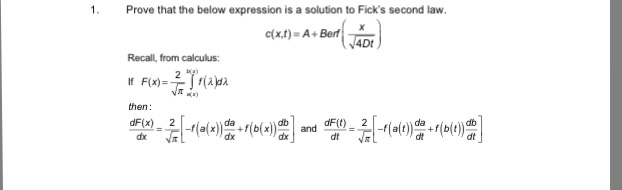 Solved Prove that the below expression is a solution to | Chegg.com