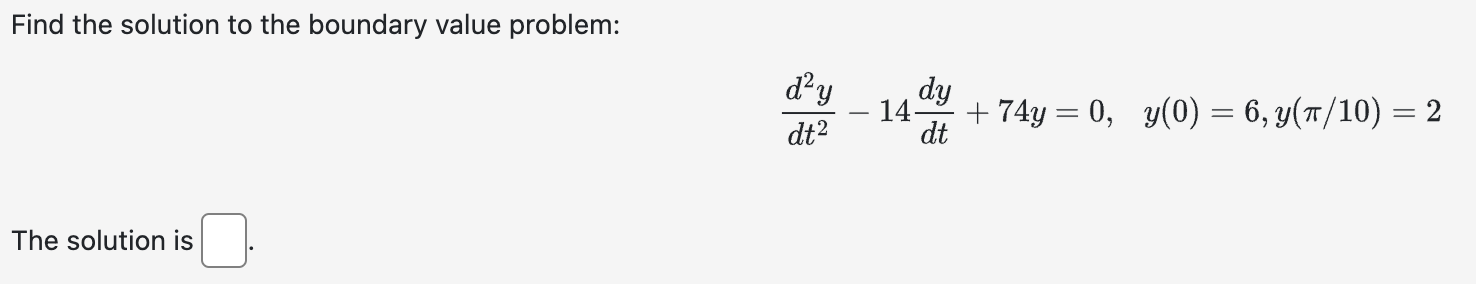Solved Find the solution to the boundary value problem: | Chegg.com