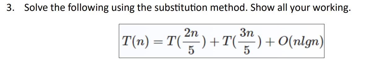 Solved 3. Solve the following using the substitution method. | Chegg.com