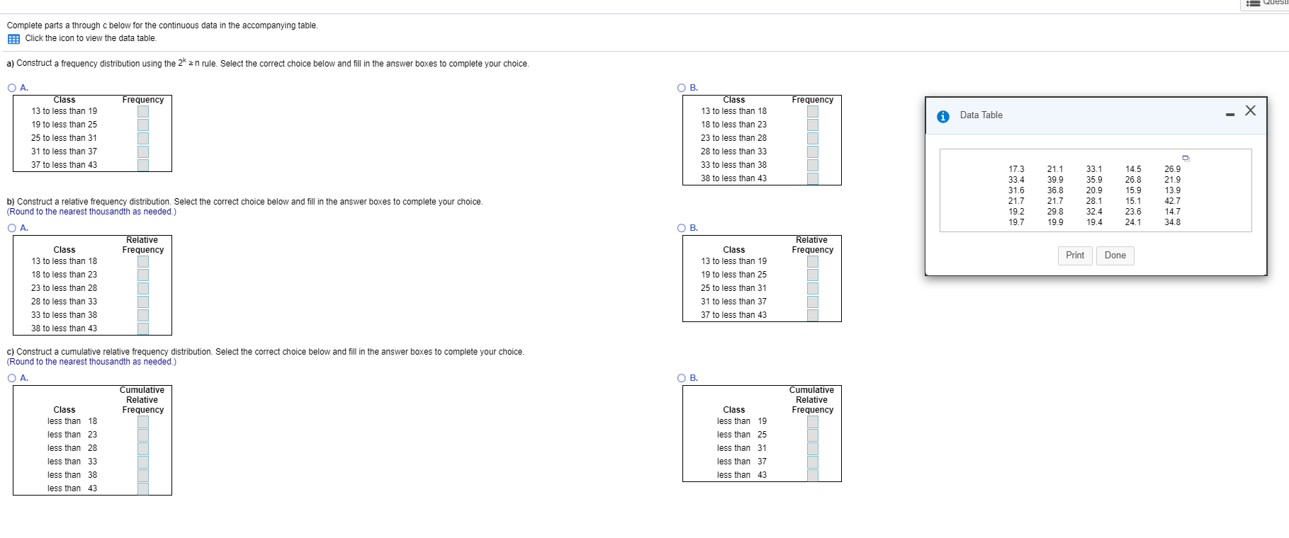 Solved Quest Complete parts a through c below for the | Chegg.com