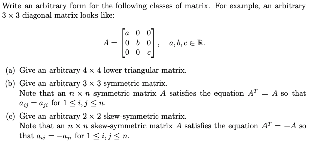 Solved Write an arbitrary form for the following classes of | Chegg.com