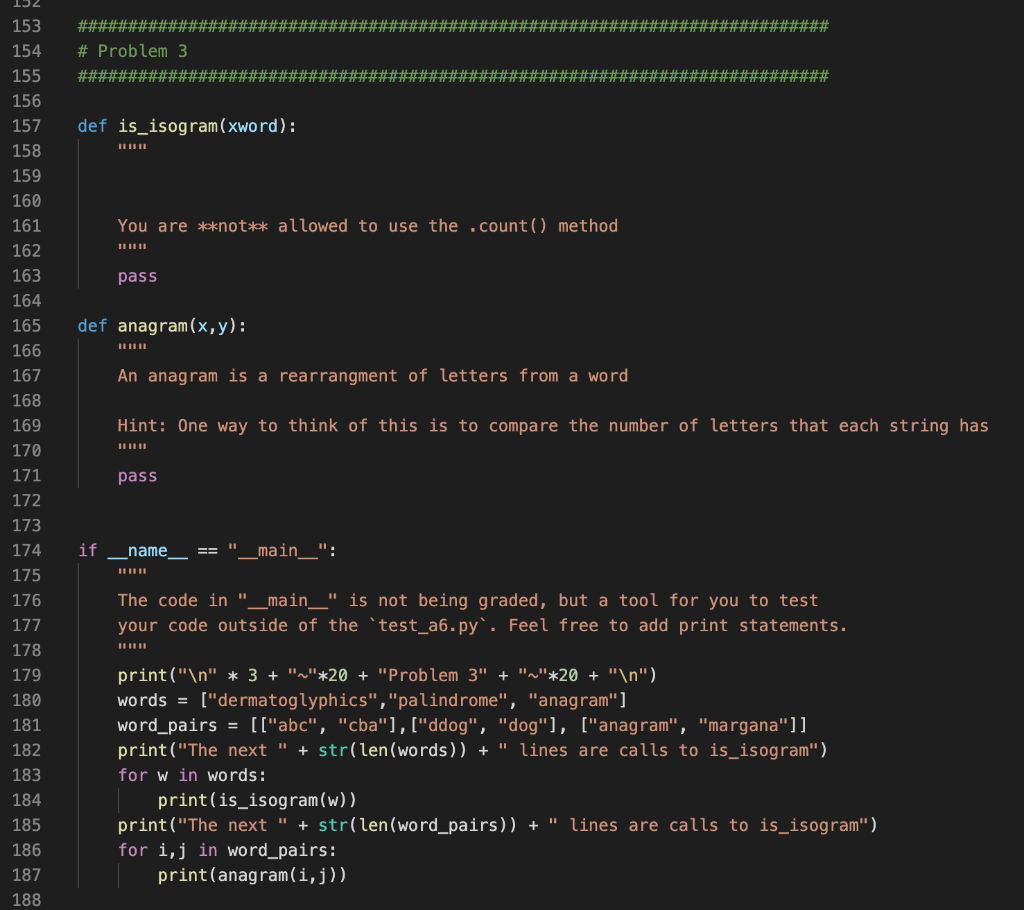 Solved Problem 3: Grams In this problem, you'll write two | Chegg.com