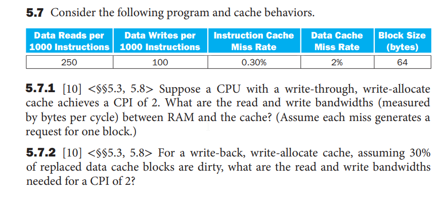 Solved 5.7 Consider the following program and cache | Chegg.com