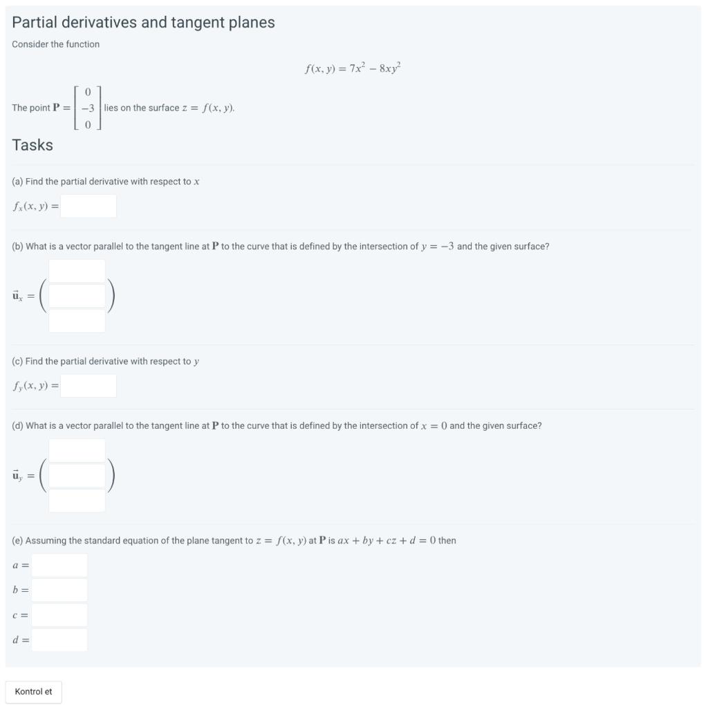 Solved Partial Derivatives And Tangent Planes Consider The Chegg