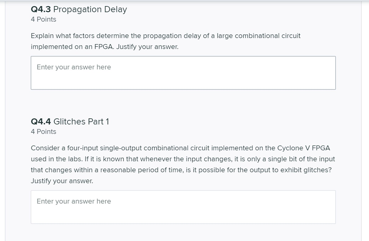 Solved Q4 Combinational Circuits 18 Points Q4.1 FPGA | Chegg.com
