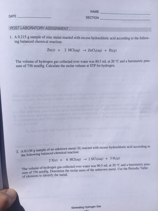 Solved NAME SECTION DATE POST LABORATORY ASSIGNMENT 1. A | Chegg.com