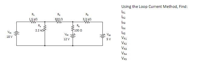 Solved Using the Loop Current Method, Find: 82003 182 >1000 | Chegg.com