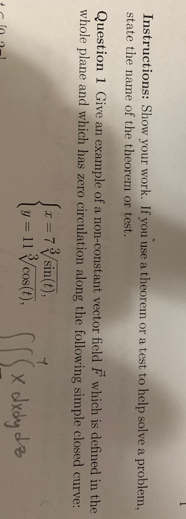 Solved Give an example of a non-constant vector field F | Chegg.com