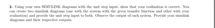 Solved 2 Using Your Own Simulink Diagrams With The Unit 