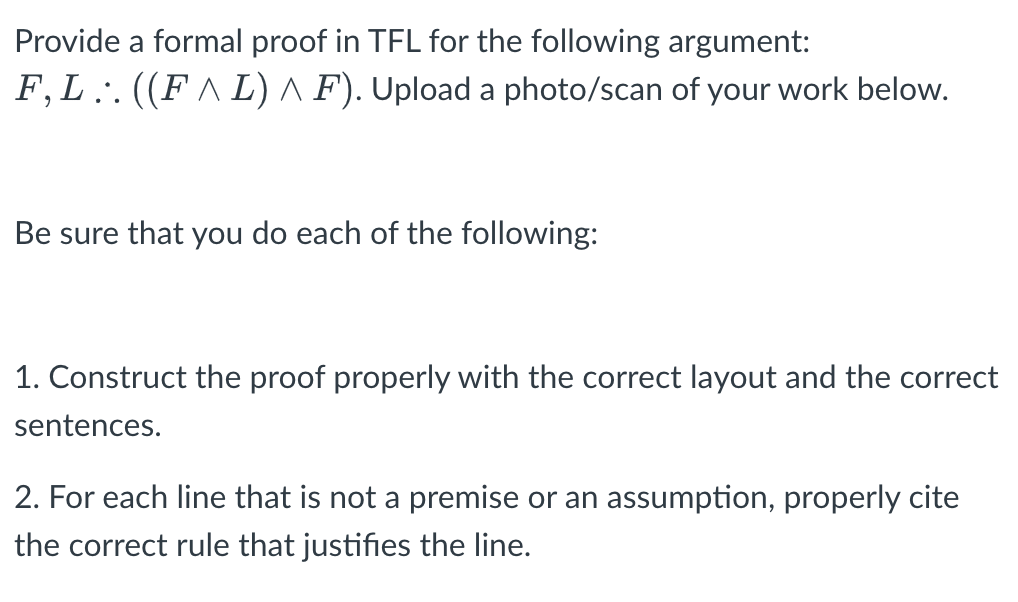 Provide a formal proof in TFL for the following | Chegg.com