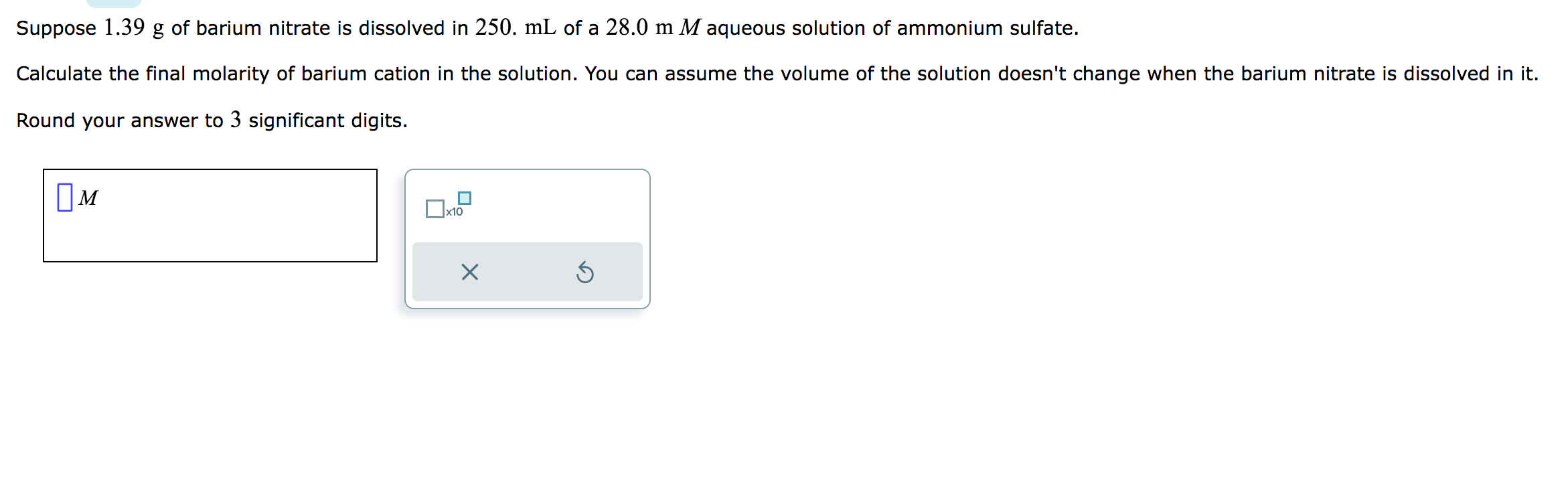 Solved Suppose 1.39 g of barium nitrate is dissolved in | Chegg.com