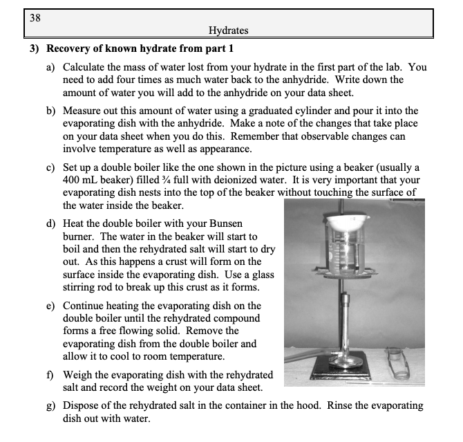 Solved Hydrates Objectives: 1) To determine the number of | Chegg.com