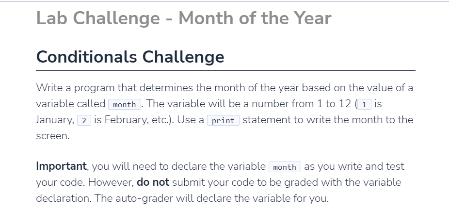 Write a program that determines the month of the year | Chegg.com