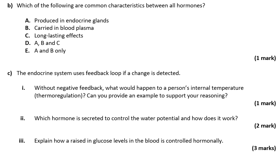 Solved b) Which of the following are common characteristics | Chegg.com