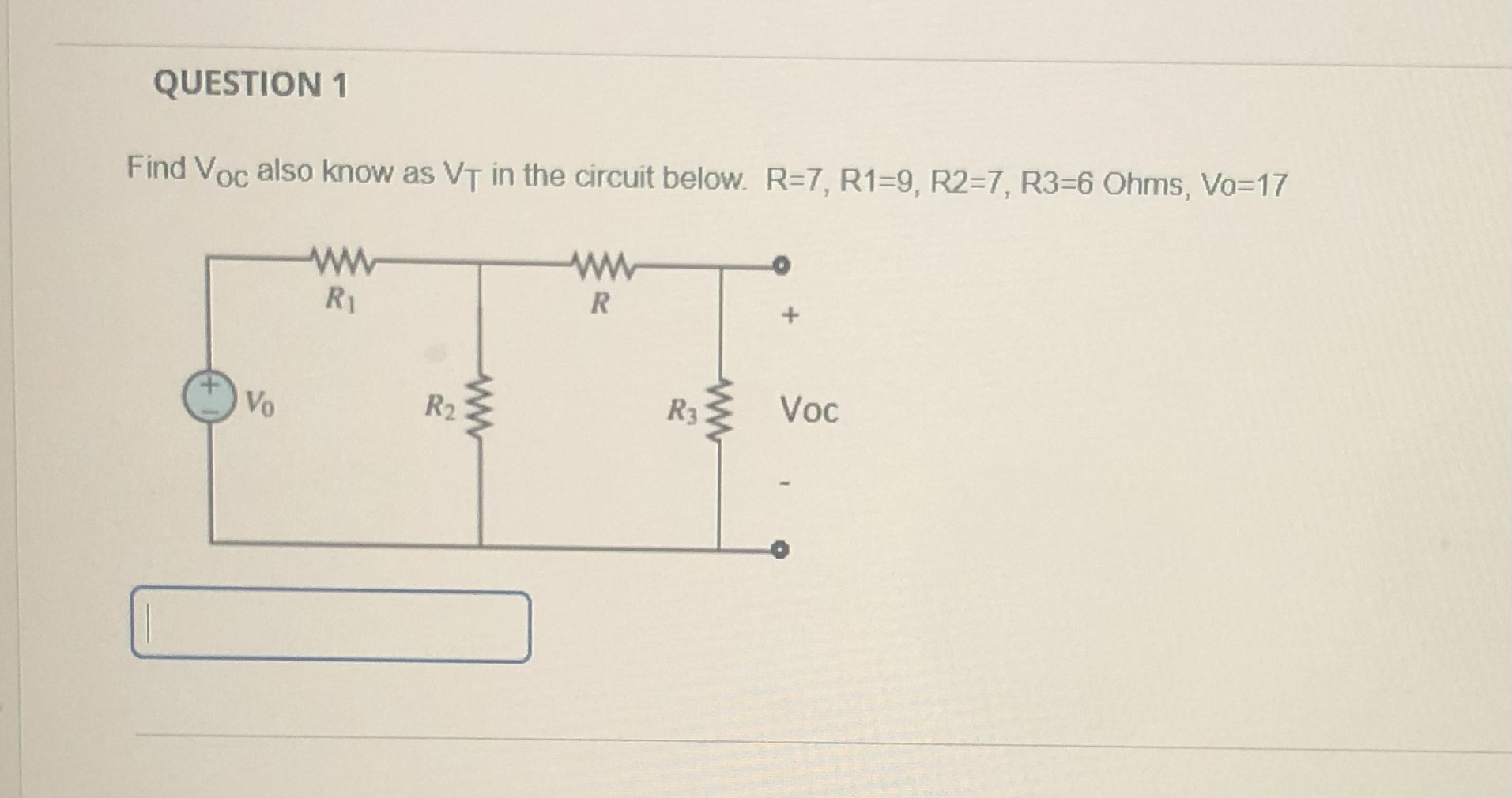 Solved Find VOC also know as VT in the circuit below. | Chegg.com