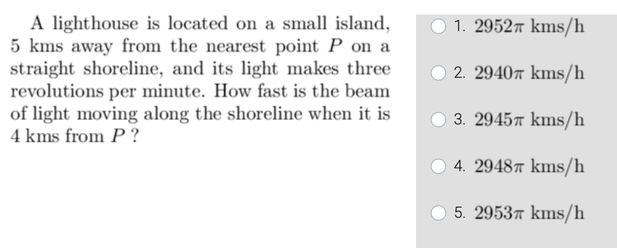 Solved A lighthouse is located on a small island, 1. | Chegg.com