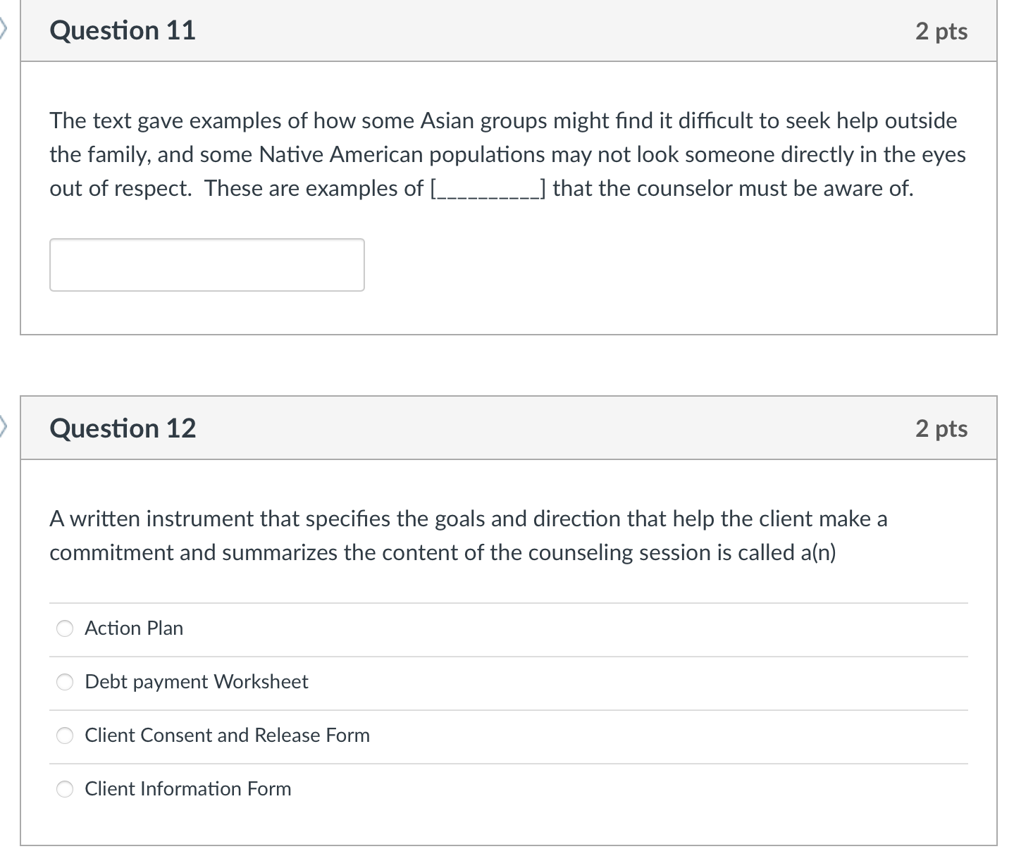 Solved Put these counseling stages in sequential order - | Chegg.com