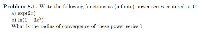 Solved Problem 8.1. Write the following functions as | Chegg.com