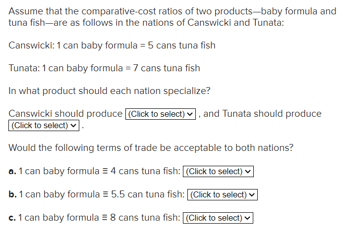 Solved Assume that the comparative-cost ratios of two | Chegg.com