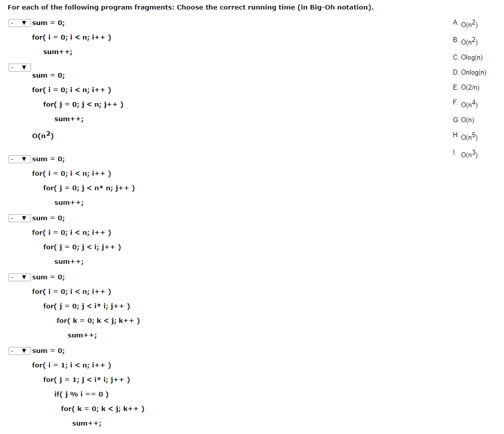 Solved For each of the following program fragments: Choose | Chegg.com