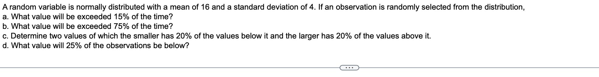 Solved A random variable is normally distributed with a mean | Chegg.com
