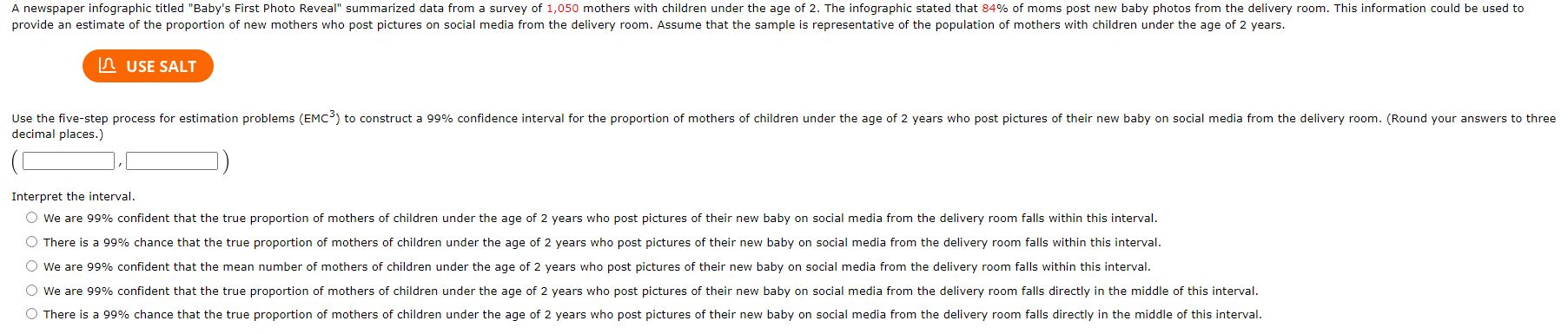 Solved decimal places.)Interpret the interval. | Chegg.com