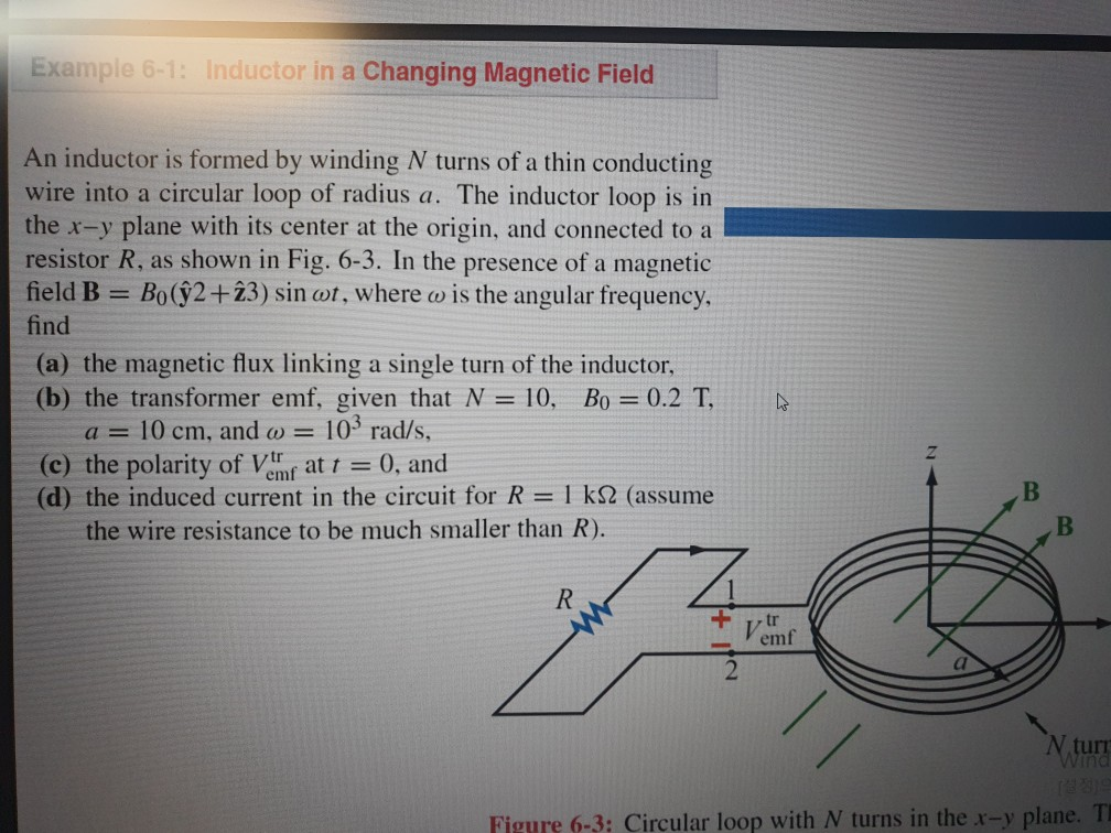Example 6-1: Inductor in a Changing Magnetic Field An | Chegg.com