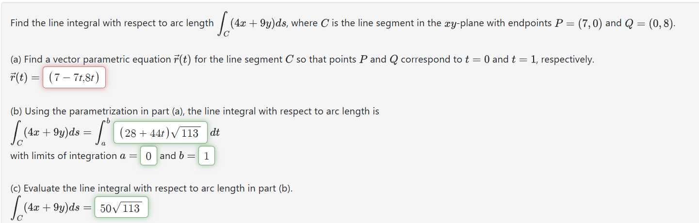 Solved Find the line integral with respect to ﻿arc length | Chegg.com