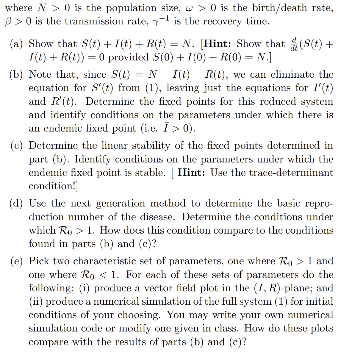 Solved 2 Consider The Spread Of An Infectious Disease