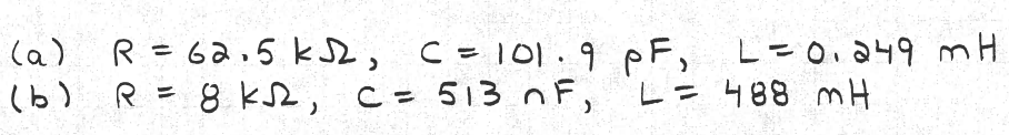 Solved For a parallel RLC driven by a current source I~, | Chegg.com