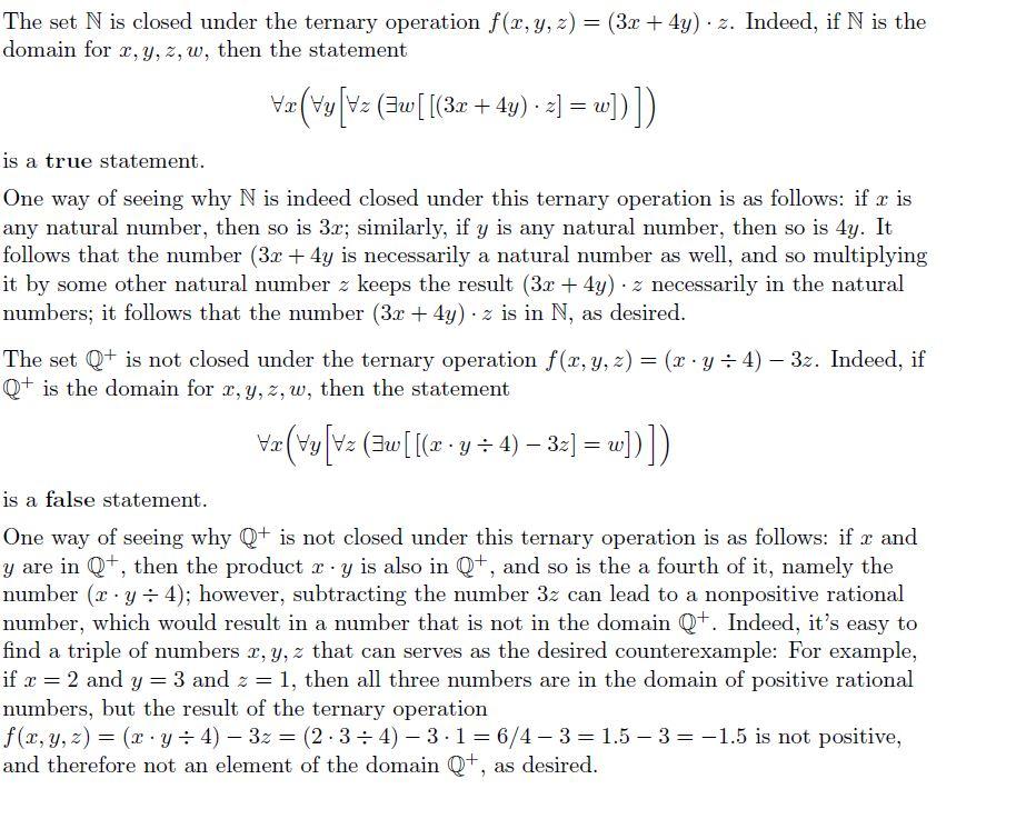 Solved Is the set N closed under addition? If your answer is | Chegg.com