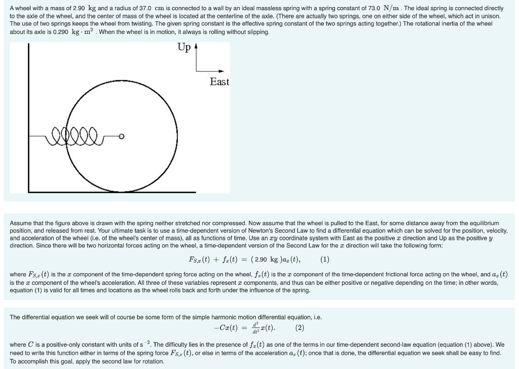 Solved A wheel with a mass of 2.90 kg and a radius of 37.0 | Chegg.com