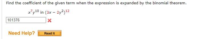 Solved Find the coefficient of the given term when the | Chegg.com