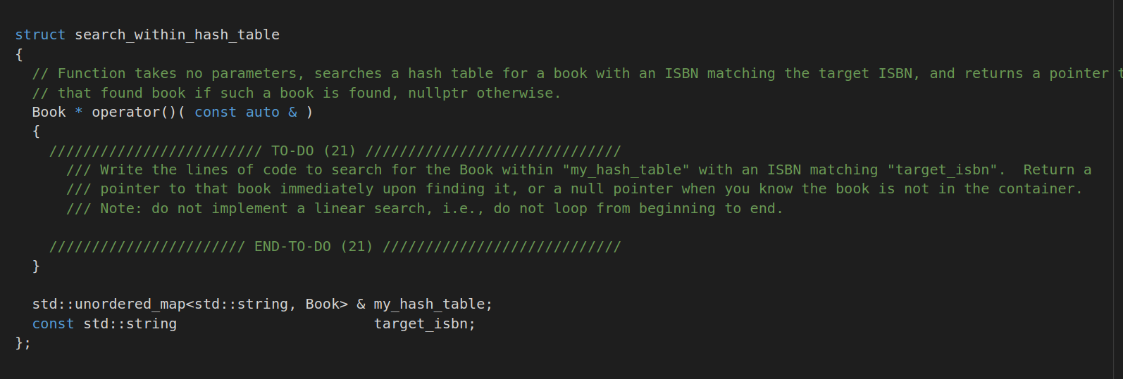 Solved struct search_within_hash_table { // Function takes | Chegg.com