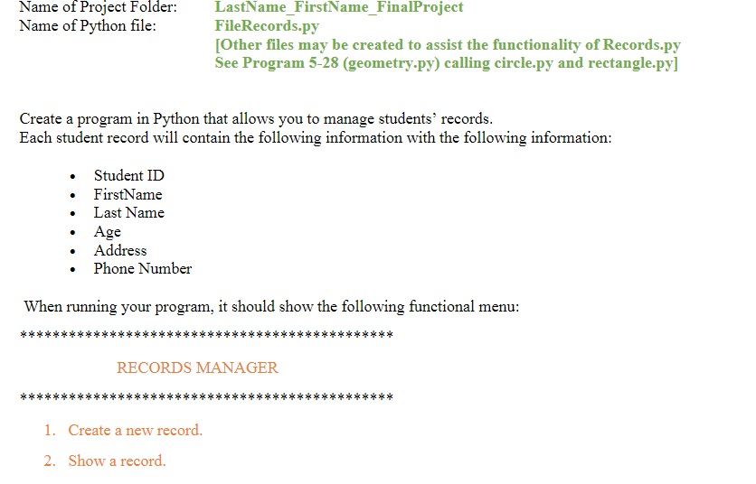 Solved LastName_FirstName_FinalProject File Records.py | Chegg.com