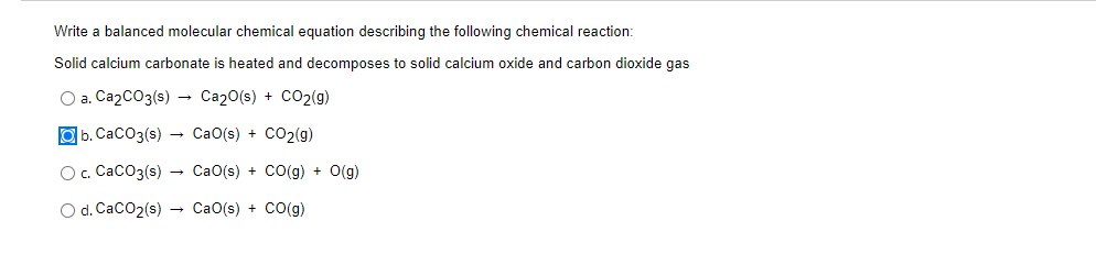 Solved Write a balanced molecular chemical equation | Chegg.com