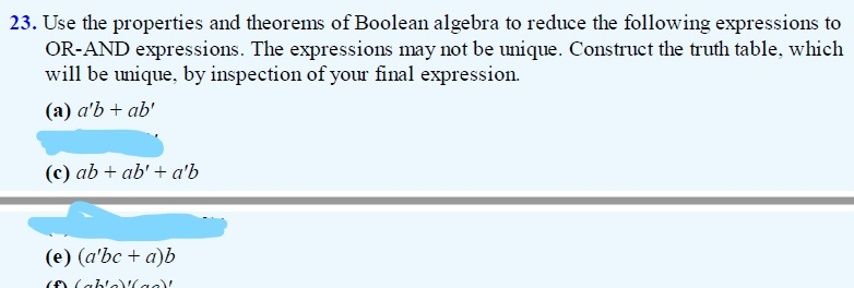 Solved 23. Use the properties and theorems of Boolean | Chegg.com