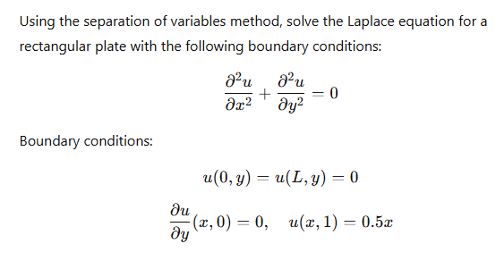 Solved Using the separation of ﻿variables method, solve the | Chegg.com