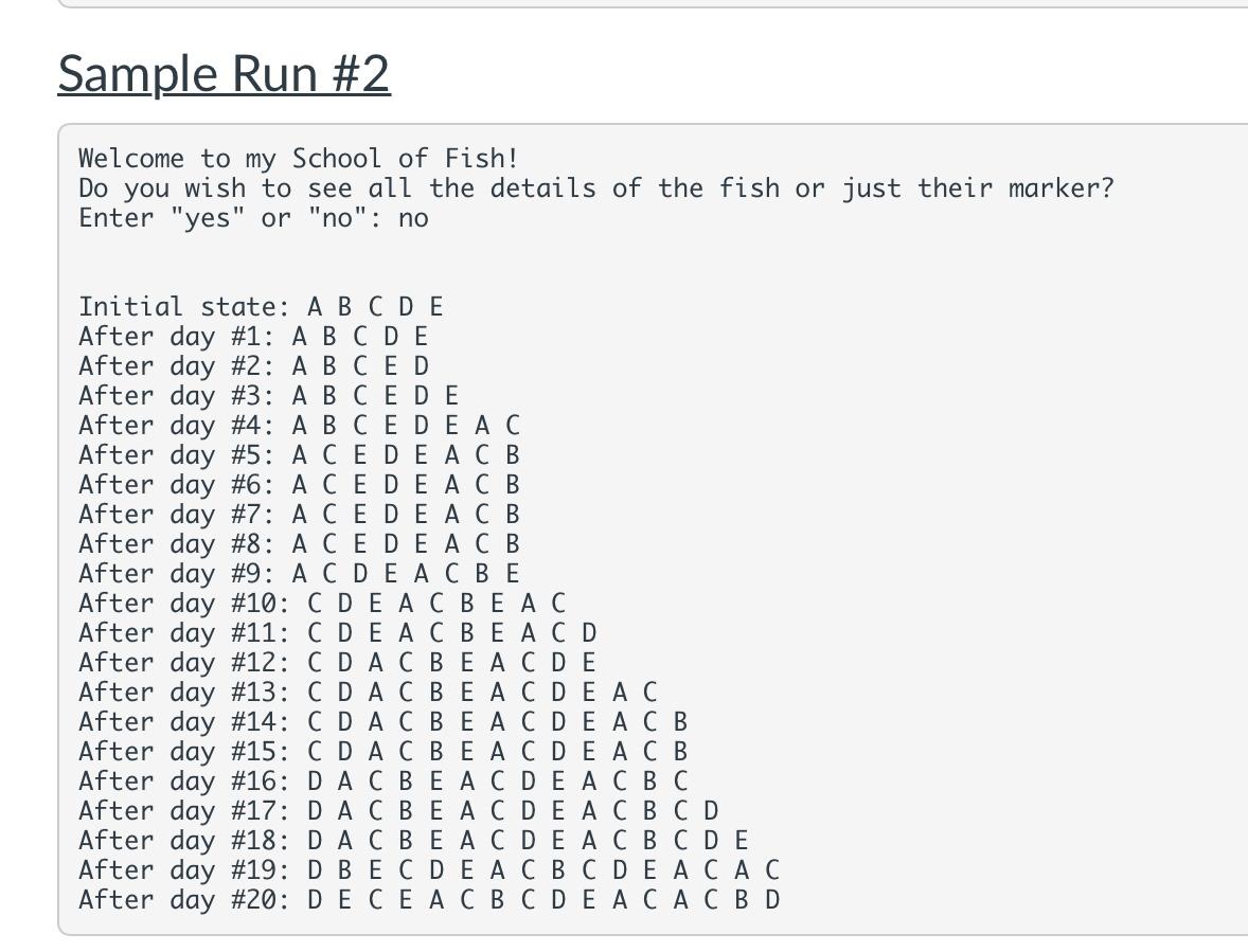 Solved School of Fish In this homework assignment, you will | Chegg.com