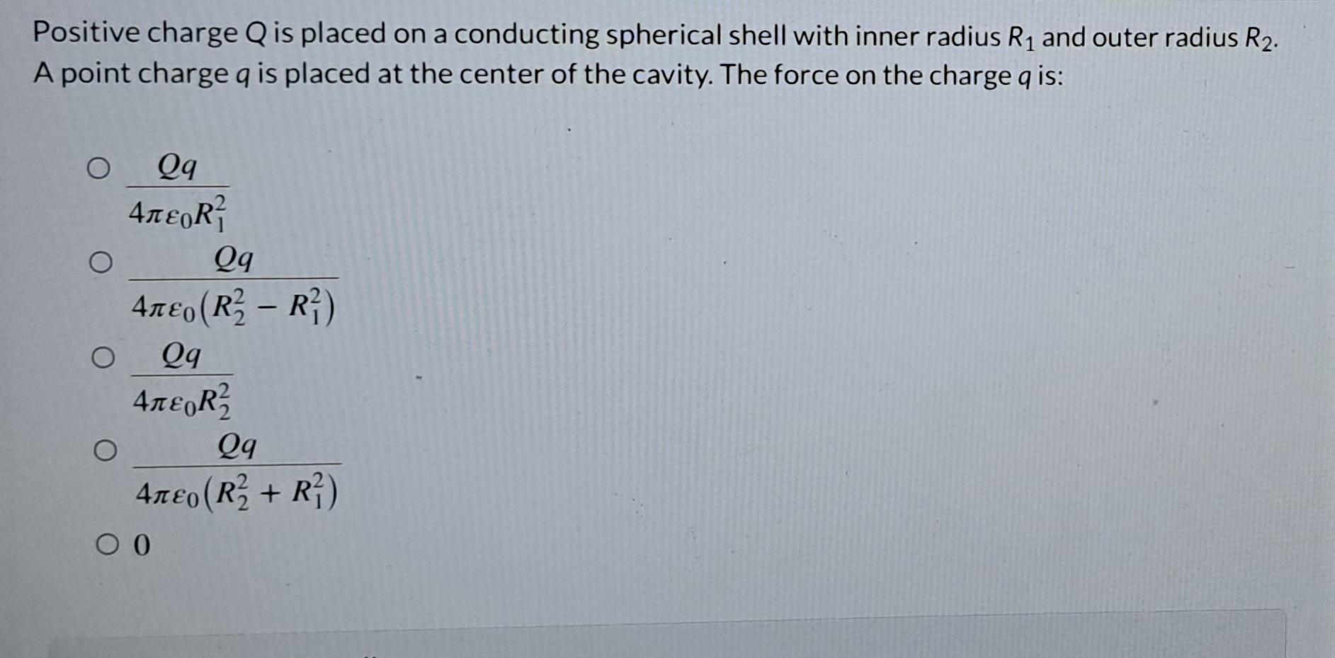 Solved Positive charge Q is placed on a conducting spherical | Chegg.com